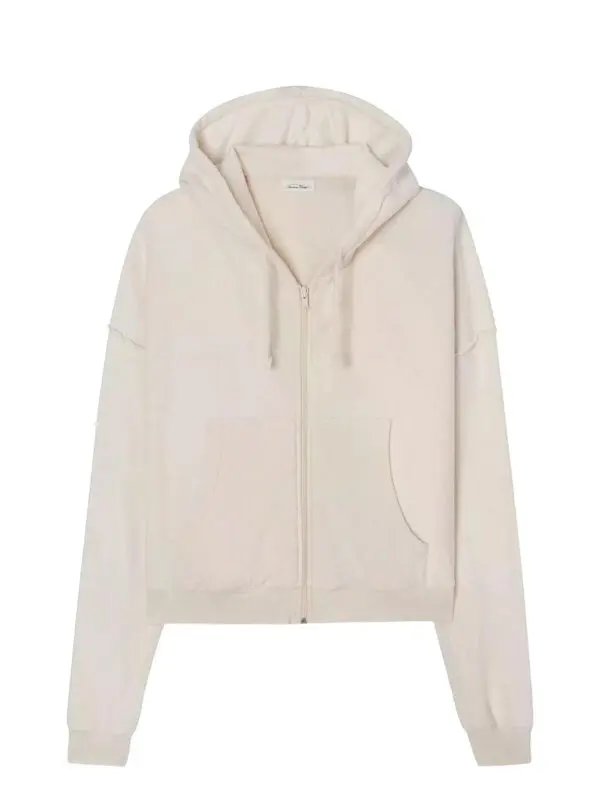 American Vintage Zip-up Textured Terry Hoodie - Neutrals