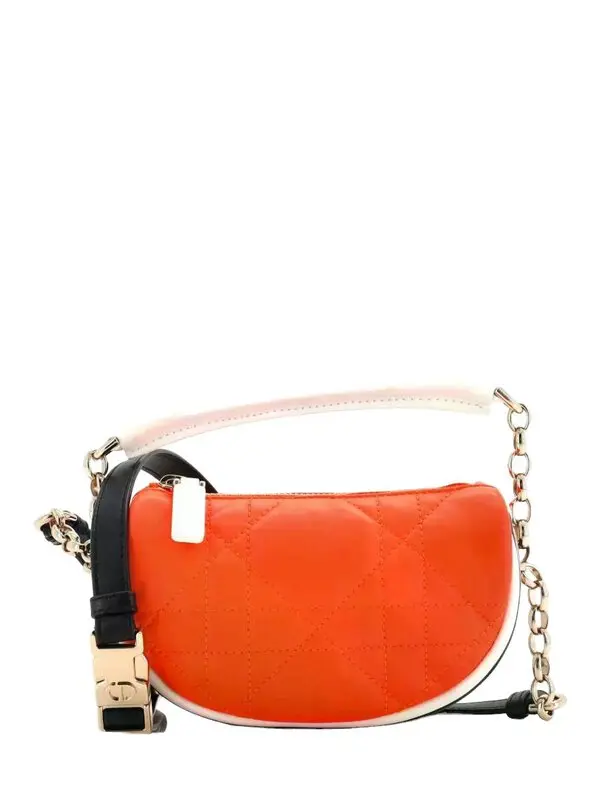 Dior Vibe Cannage Quilt Lambskin Mini Hobo Bag - Orange