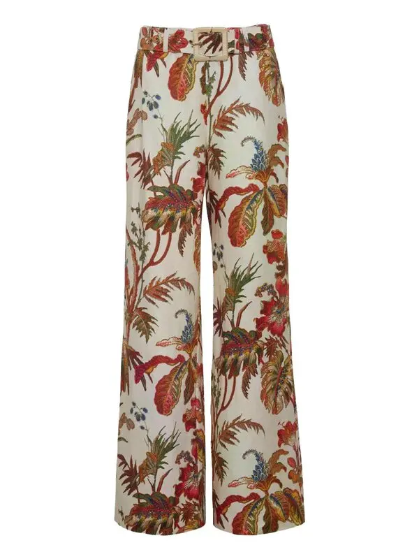 Cara Cara Mayflower Floral-print Trousers - Neutrals