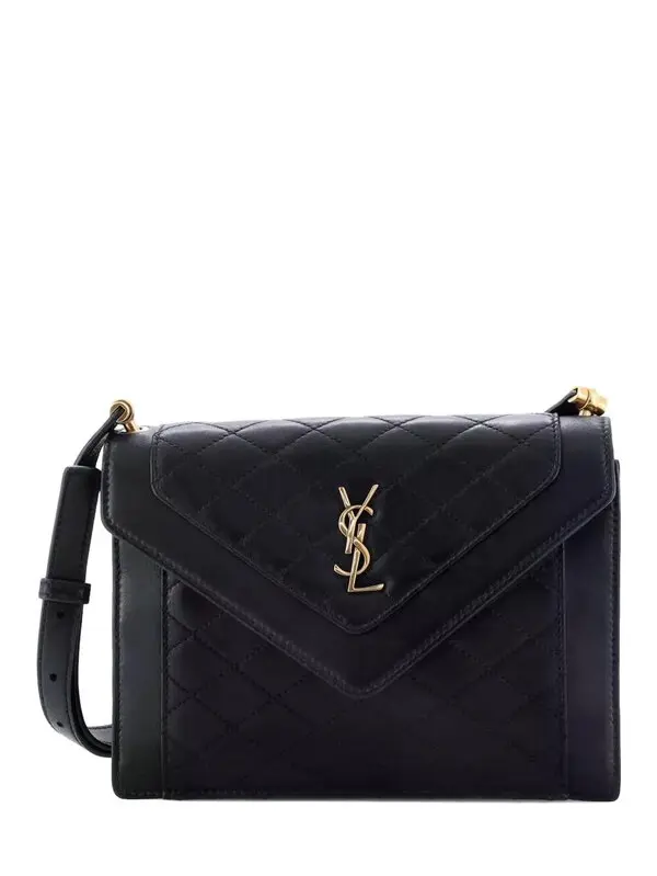 Saint Laurent Gaby Envelope Satchel Mini Crossbody Bag - Black