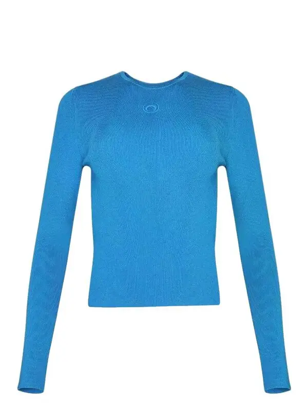 MARINE SERRE Fine-ribbed Sweater - Blue