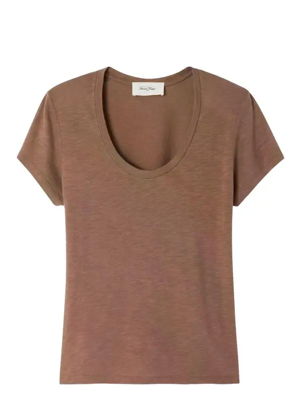 American Vintage Jacksonville Scoop-neck T-shirt - Brown