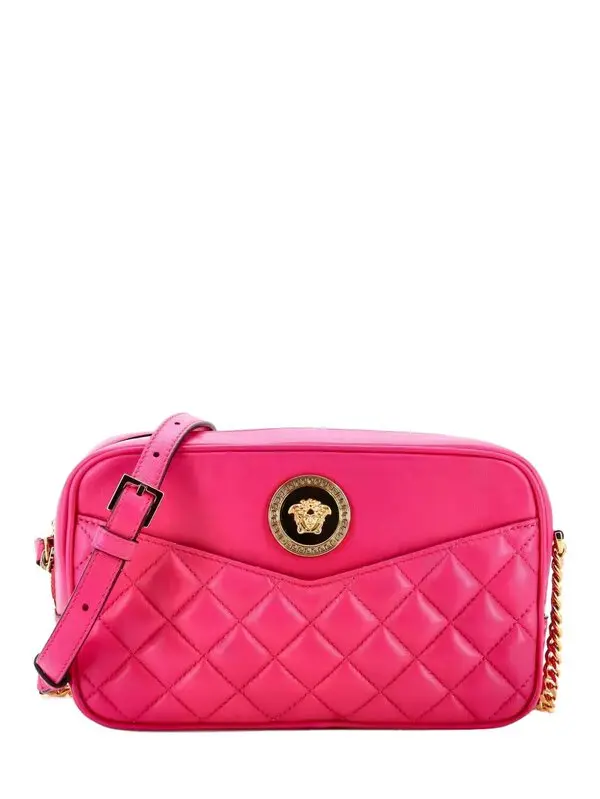 Versace Medusa Icon Quilted Leather Camera Bag - Pink