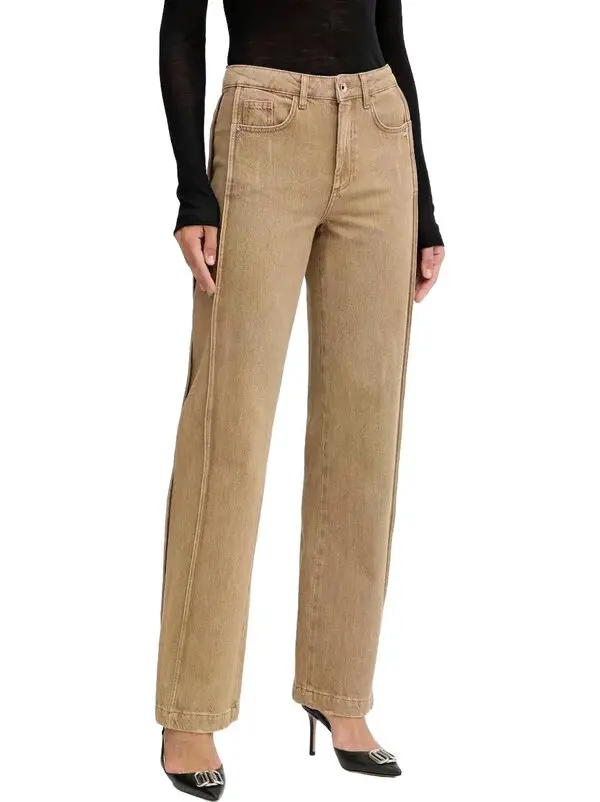 Patrizia Pepe Logo-appliqué Straight Leg Jeans - Neutrals