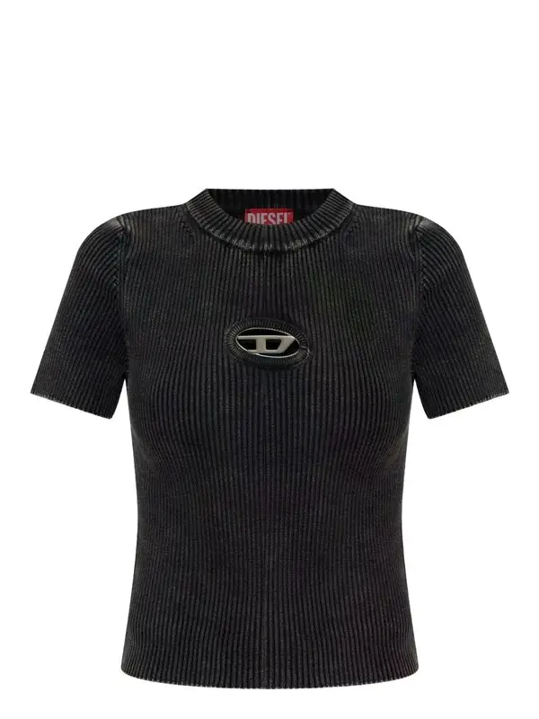 DIESEL® Ribbed Logo T-shirt - Black