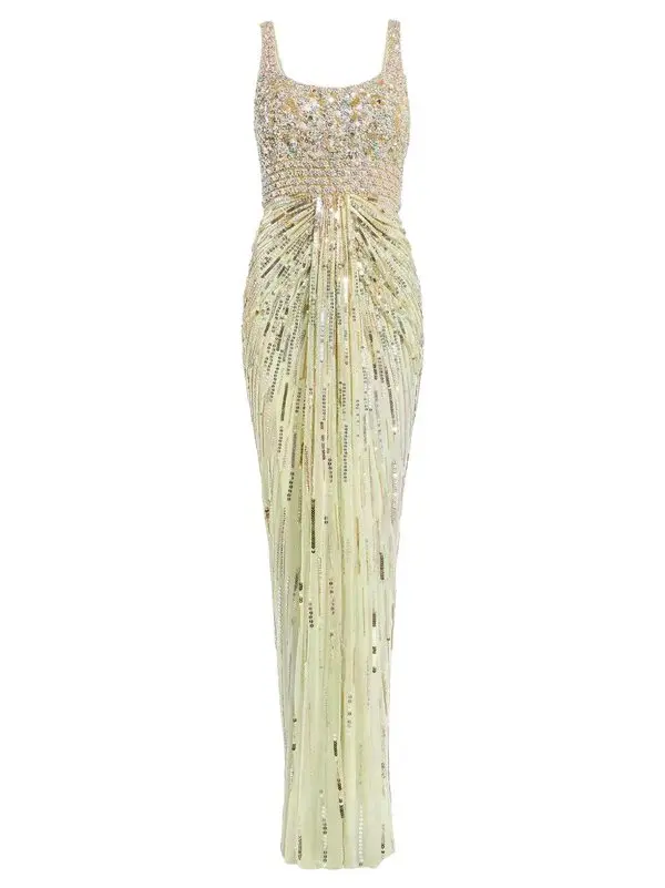 Jenny Packham Elixir Sequin-embellished Maxi Dress - Green