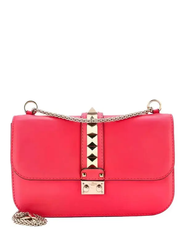 Valentino Garavani Glam Lock Leather Shoulder Bag - Pink