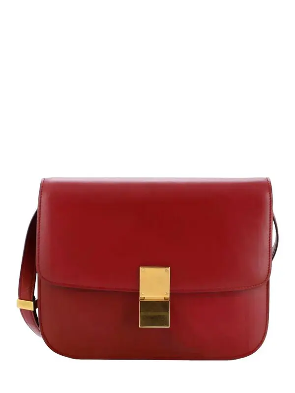 Celine Classic Box Smooth Leather Medium Bag - Red