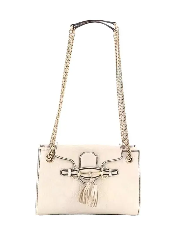 Gucci Emily Chain Flap Ssima Leather Small Shoulder Bag - Neutrals