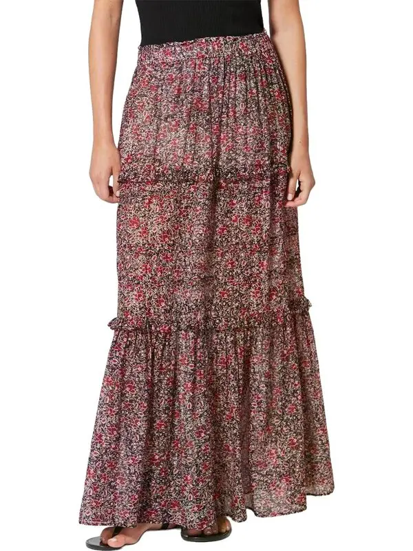 MARANT ETOILE Volomia Ruffled Maxi Skirt - Red
