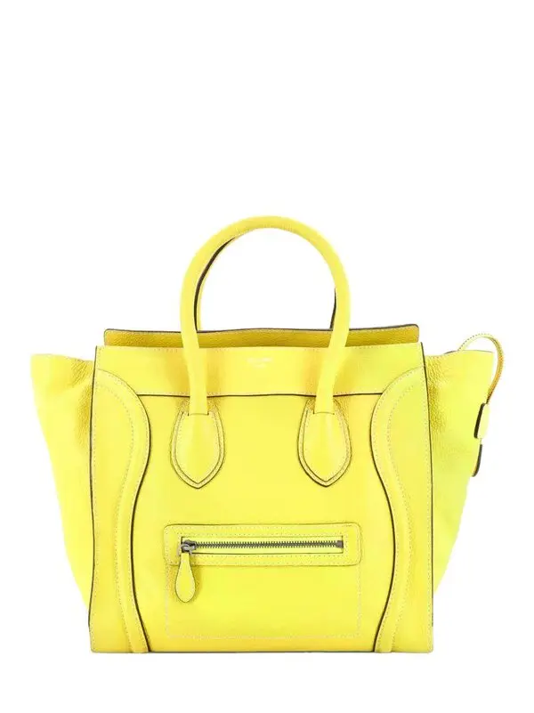Celine Luggage Mini Tote Bag Grainy Leather - Yellow