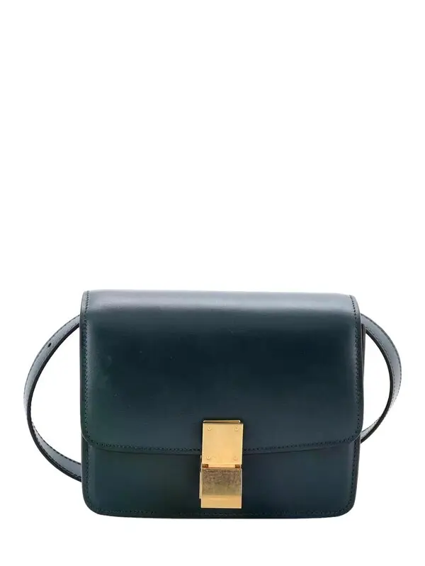 Celine Classic Box Smooth Leather Teen Shoulder Bag - Green