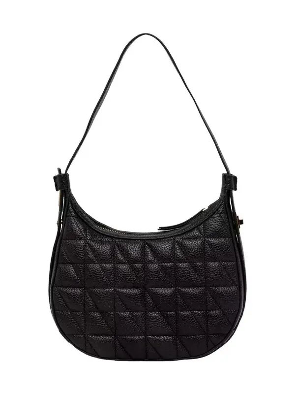 Geox Quilted Zip-up Shoulder Bag - Black