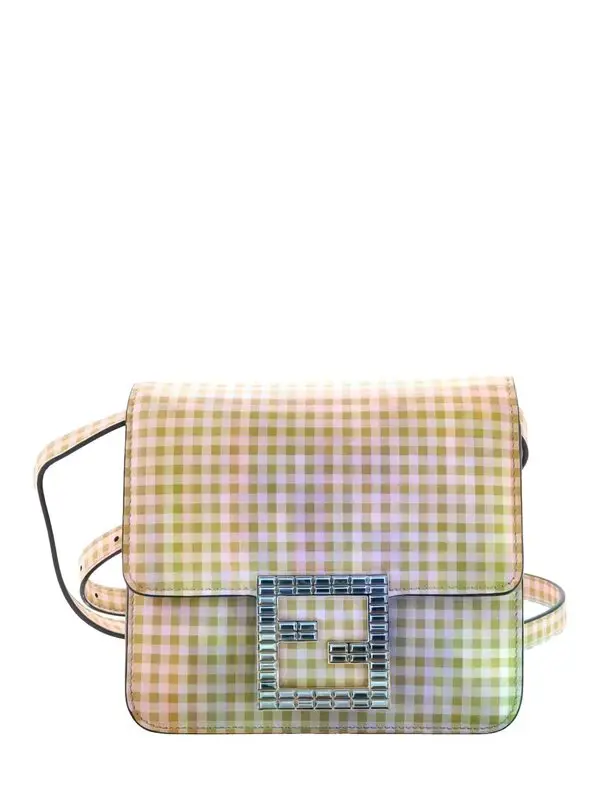 Fendi Printed Leather Shoulder Bag With Crystal Detail - Multicolour