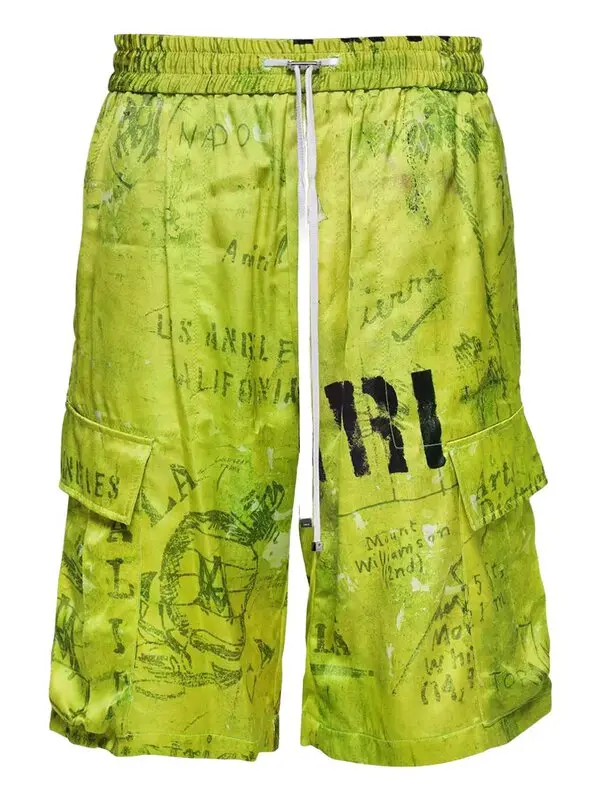 Amiri Printed Cargo Shorts - Yellow