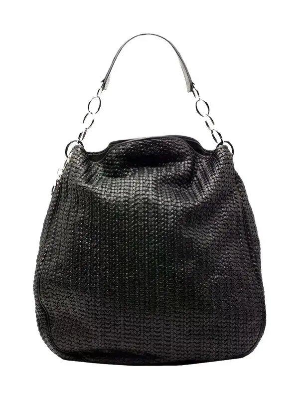 Dior 2007 Woven Lambskin Soft Lady Hobo Bag - Black