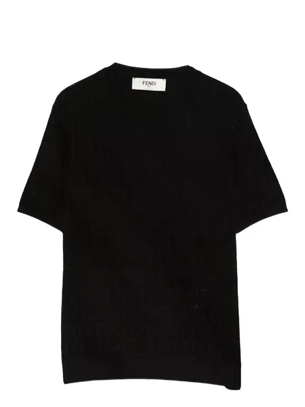 Fendi Pattern Short-sleeve Top - Black