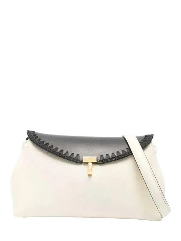 TOTEME T-lock Embroidered Leather Clutch - Neutrals