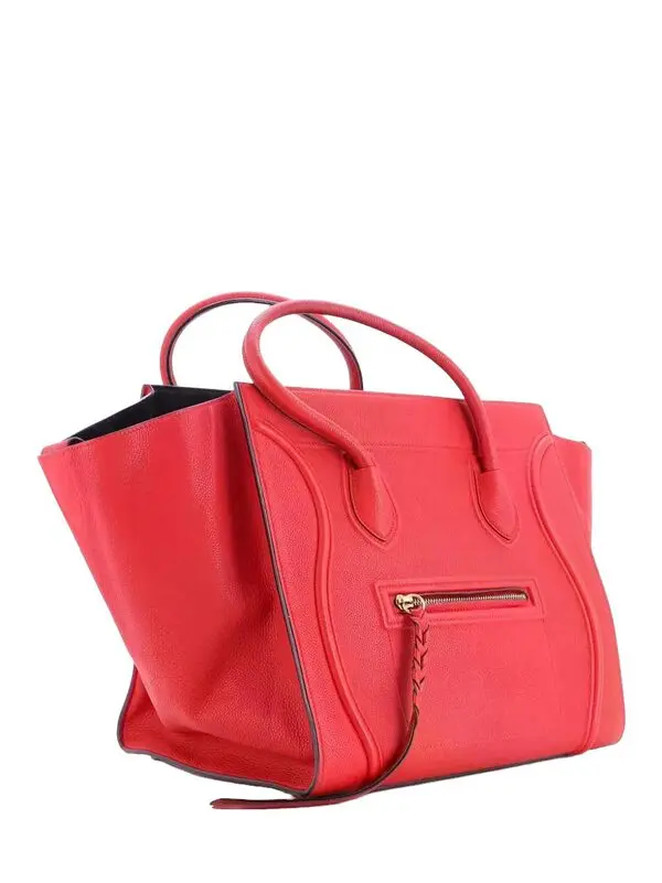 Celine Phantom Bag Grainy Leather Tote Bag - Red
