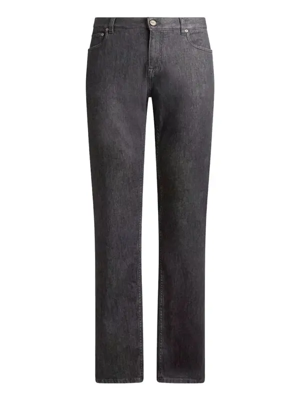 Etro Pegaso-appliqué Five-pocket Jeans - Grey