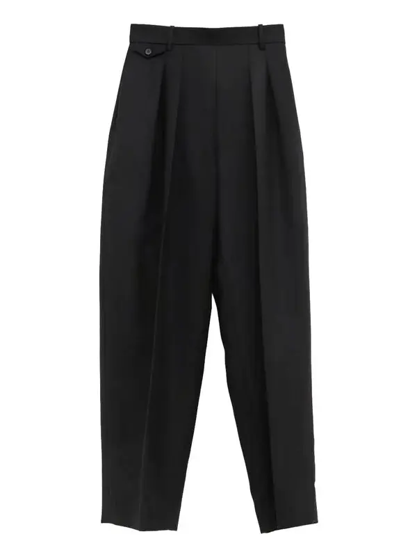 Khaite Dugan Button Pleated Trousers - Black