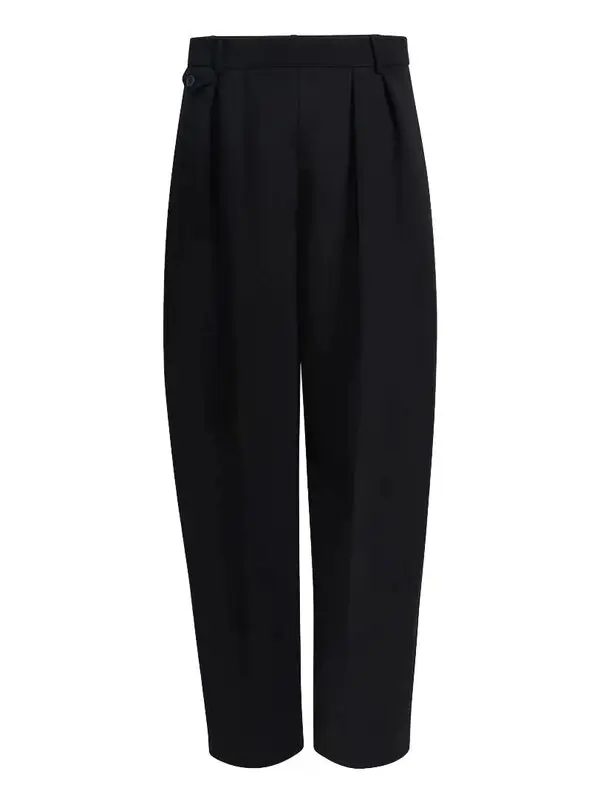 Khaite Dugan Button Pleated Trousers - Black
