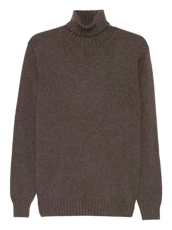 DELL'OGLIO Roll-neck Sweater - Brown