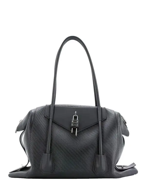 Givenchy Antigona Soft Lock Braided Leather Tote Bag - Black