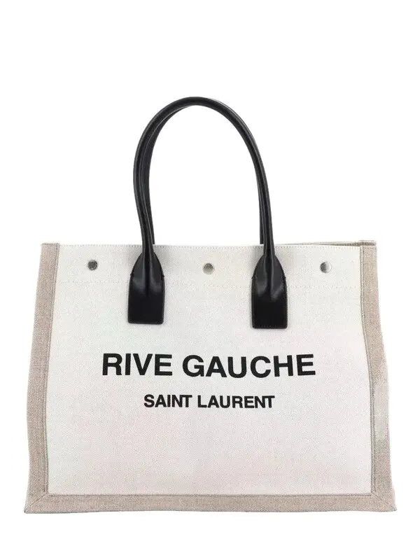 Saint Laurent Rive Gauche Shopper Small Tote Bag - Neutrals