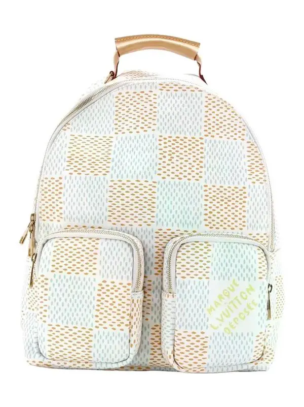 LOUIS VUITTON Pre-owned Limited Edition Damier Heritage Canvas Multi-pocket Backpack - Green