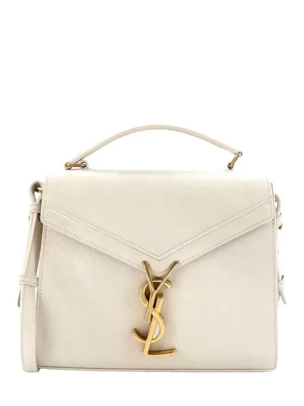 Saint Laurent Cassandra Top Handle Mini Shoulder Bag - Neutrals