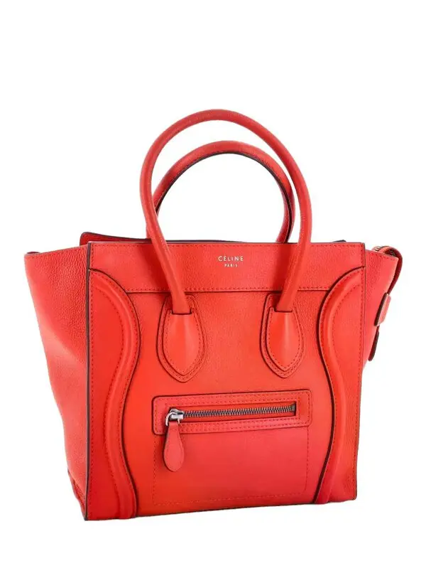 Celine Luggage Micro Tote Bag - Red