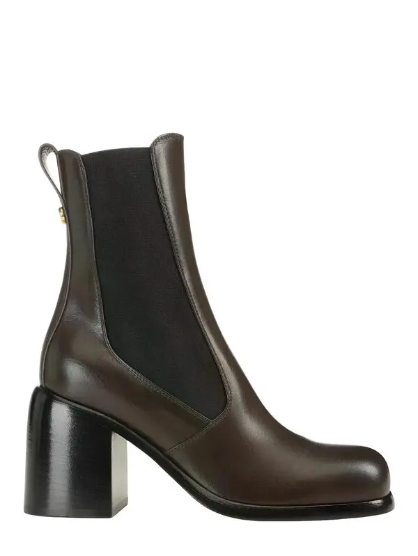 SERGIO ROSSI 80mm Avenue Chelsea Leather Boots - Brown