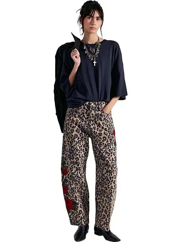 DRIFTWOOD Parker Printed Barrel Jeans - Wild Rose