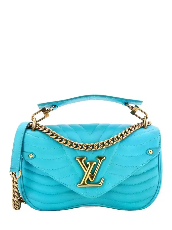 LOUIS VUITTON New Wave Chain Bag Quilted Leather Mm - Blue