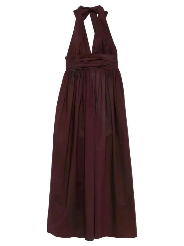 Matteau Halter Plunge Midi Dress - Purple