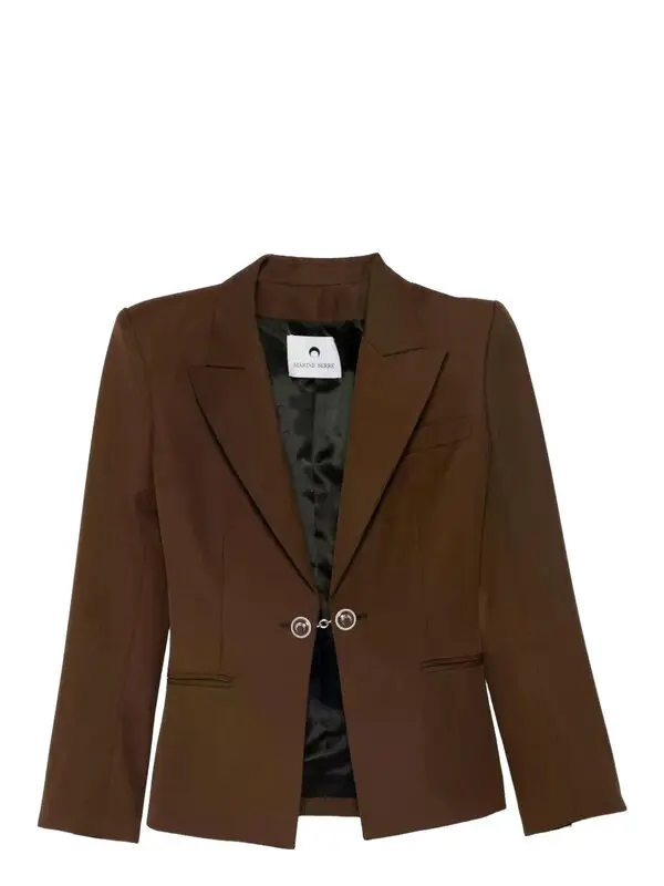 MARINE SERRE Buttoned Wool Jacket - Brown