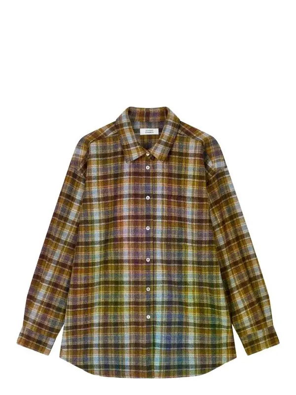 STUDIO TOMBOY Checkered Wool Shirt - Brown