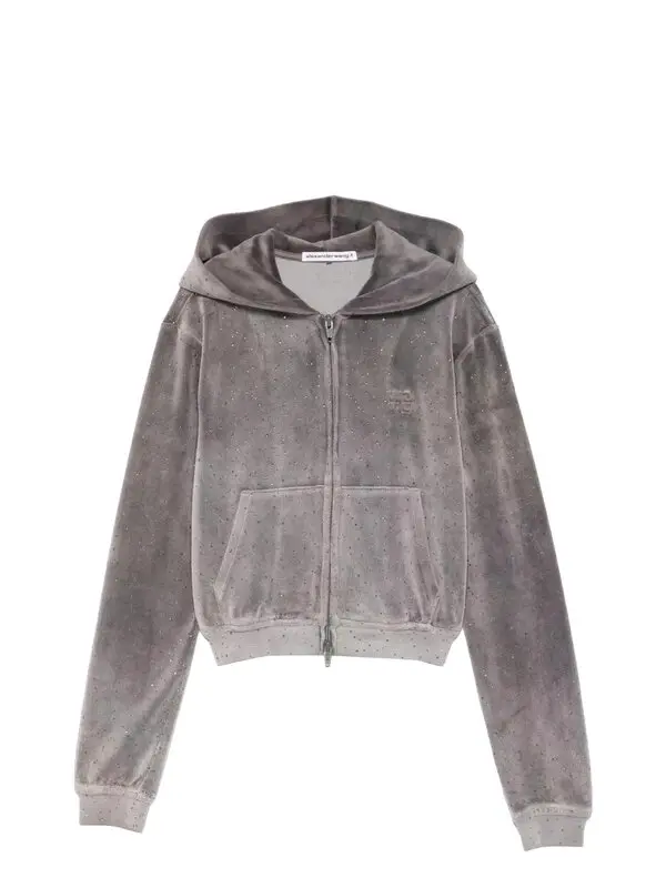 Alexander Wang Embellished Hooded Sweater - Grey