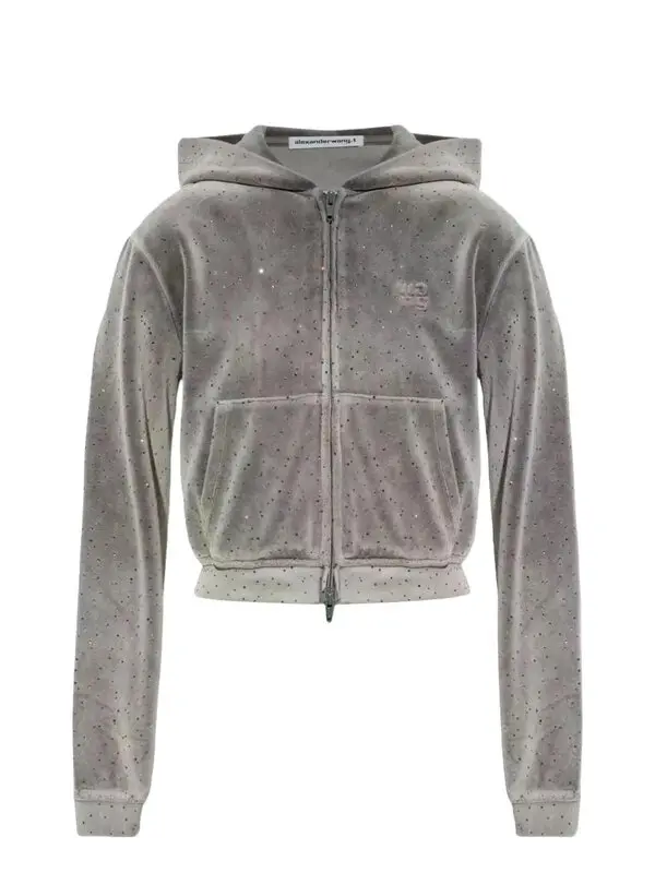 Alexander Wang Embellished Hooded Sweater - Grey