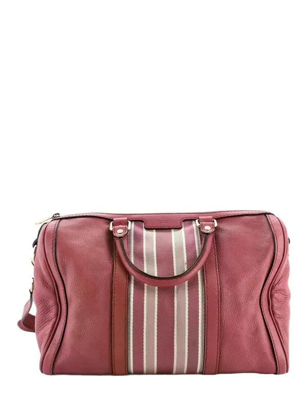 Gucci Vintage Web Boston Bag Leather Satchel Medium - Pink