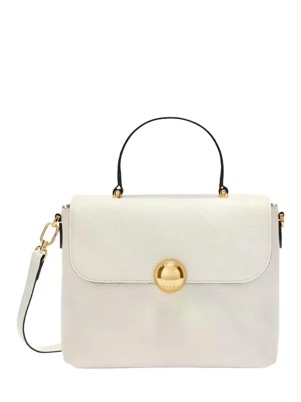 Furla Moonlight Textured Flap Tote Bag - White
