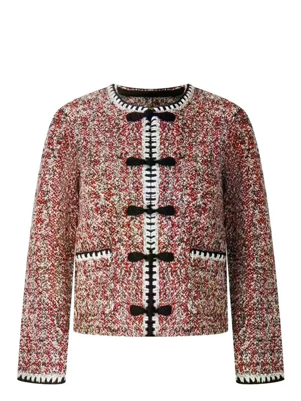 Shanghai Tang Tweed Bow Jacket - Red