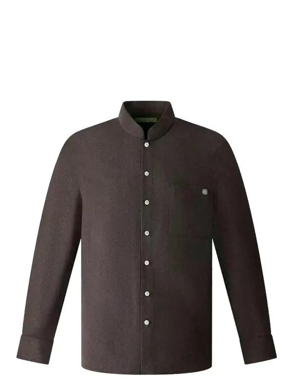 Shanghai Tang Buttoned Wool Shirt - Brown