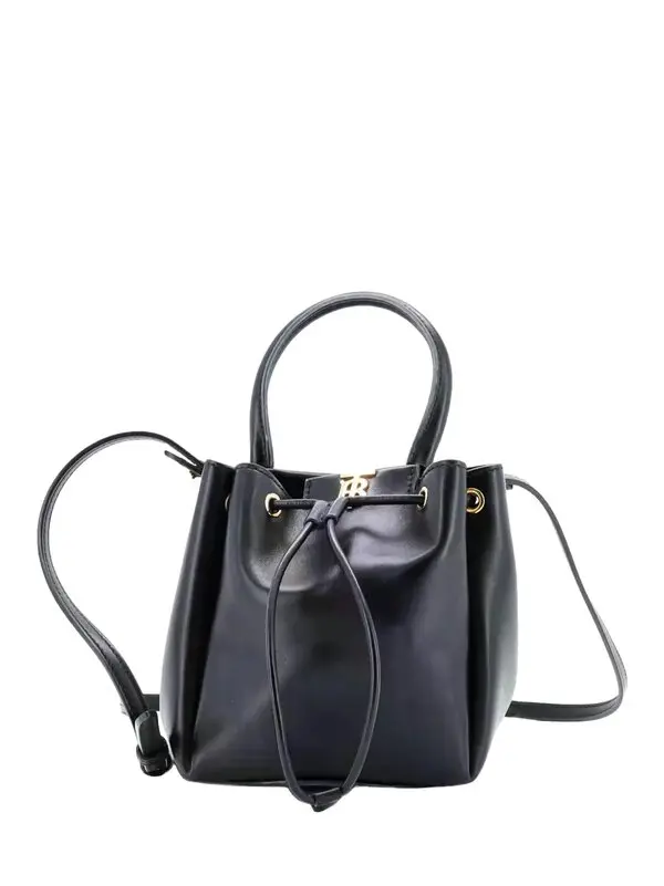 Burberry Tb Drawstring Mini Bucket Bag - Black