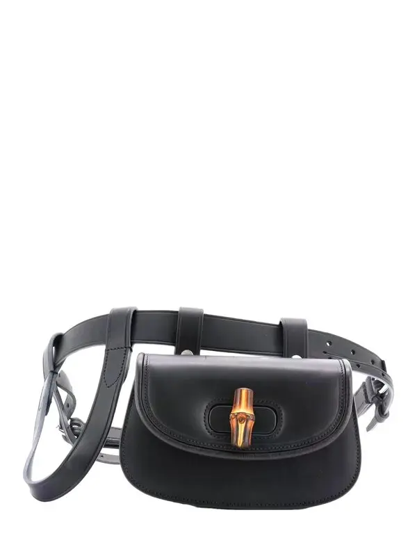 Gucci Bamboo 1947 Leather Mini Belt Bag - Black