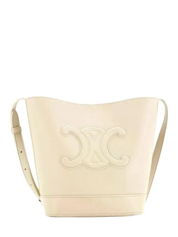 Celine Cuir Triomphe Leather Small Bucket Bag - Neutrals