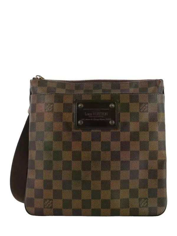 LOUIS VUITTON Brooklyn Pochette Plate Damier Crossbody Bag - Brown
