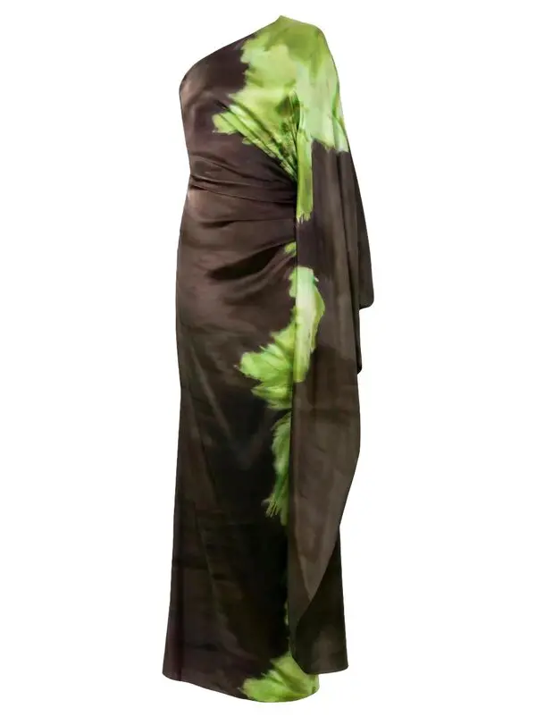 Silvia Tcherassi Afrodita One-shoulder Maxi Dress - Green