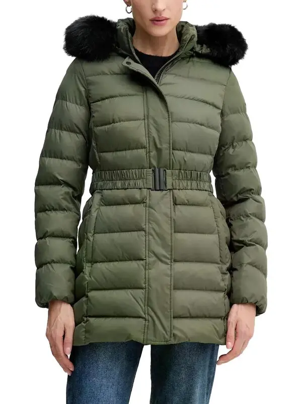 Geox Catria Belted Coat - Green